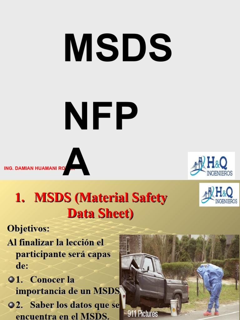 Capacitacion de Msds Nfpa | PDF | Agua | Combustión