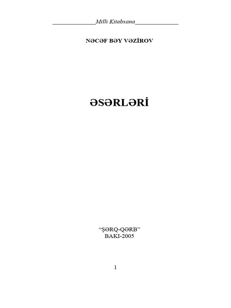 Əsərləri: - Milli Kitabxana | PDF