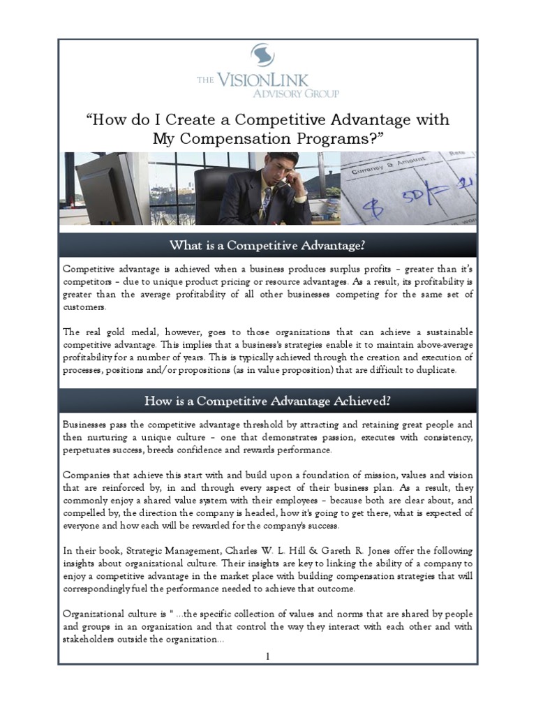 How Do I Create A Competitive Advantage With My Compensation Programs ...
