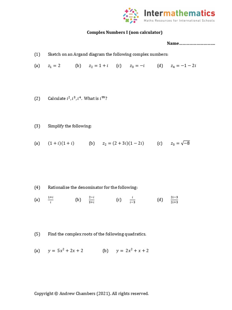 Complex Numbers 1 | PDF | Teaching Methods & Materials | Computers