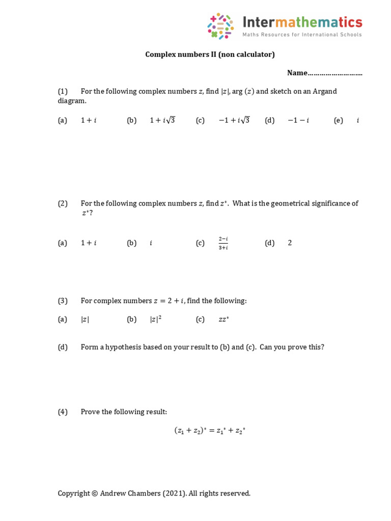 Complex Numbers 2 1 | PDF
