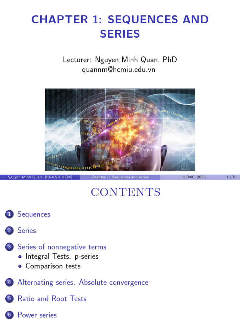 Cal2 Chapter1 Handout 20231 | PDF | Power Series | Sequence