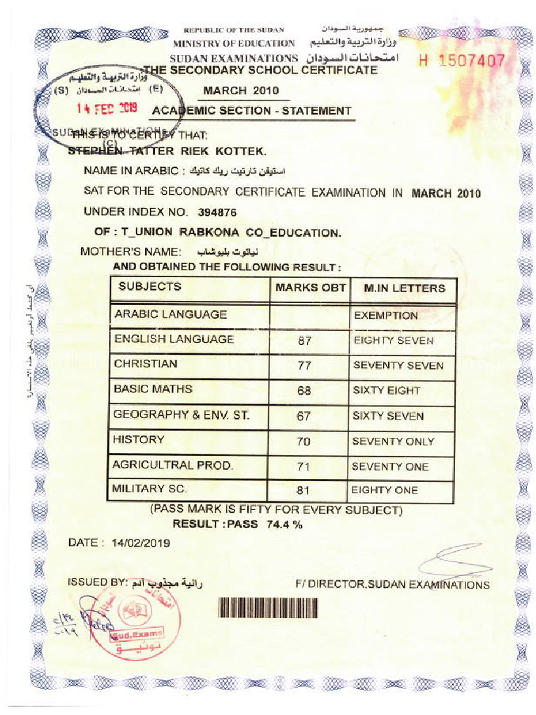 Academic Certificate.... | PDF