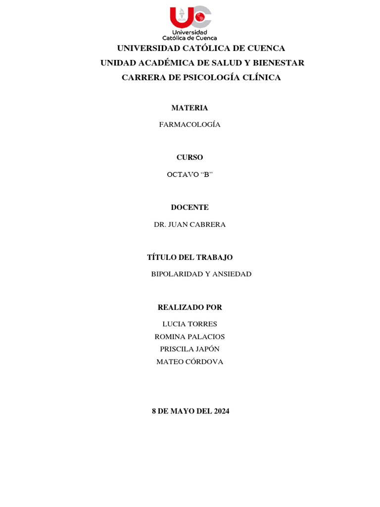 Fases de Bipolaridad y Tratamiento | PDF | Manía | Trastorno depresivo ...