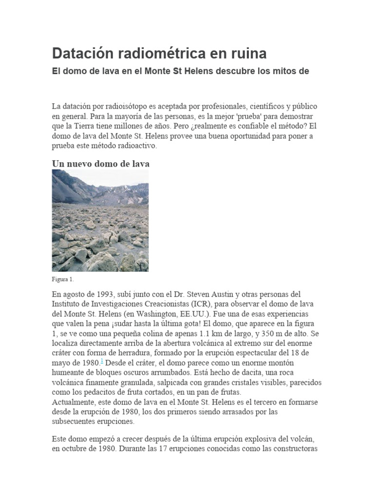 DATACIÓN RADIOMÉTRICA EN RUINA | PDF | Tipos de erupciones volcánicas ...