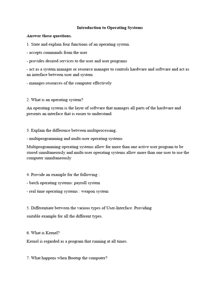 tutorual Introduction to Operating Systems | PDF tutorual Introduction to Operating Systems | PDF