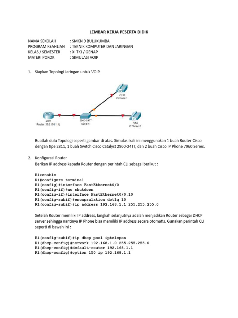 LKPD Simulasi Voip 1 | PDF | Komputer