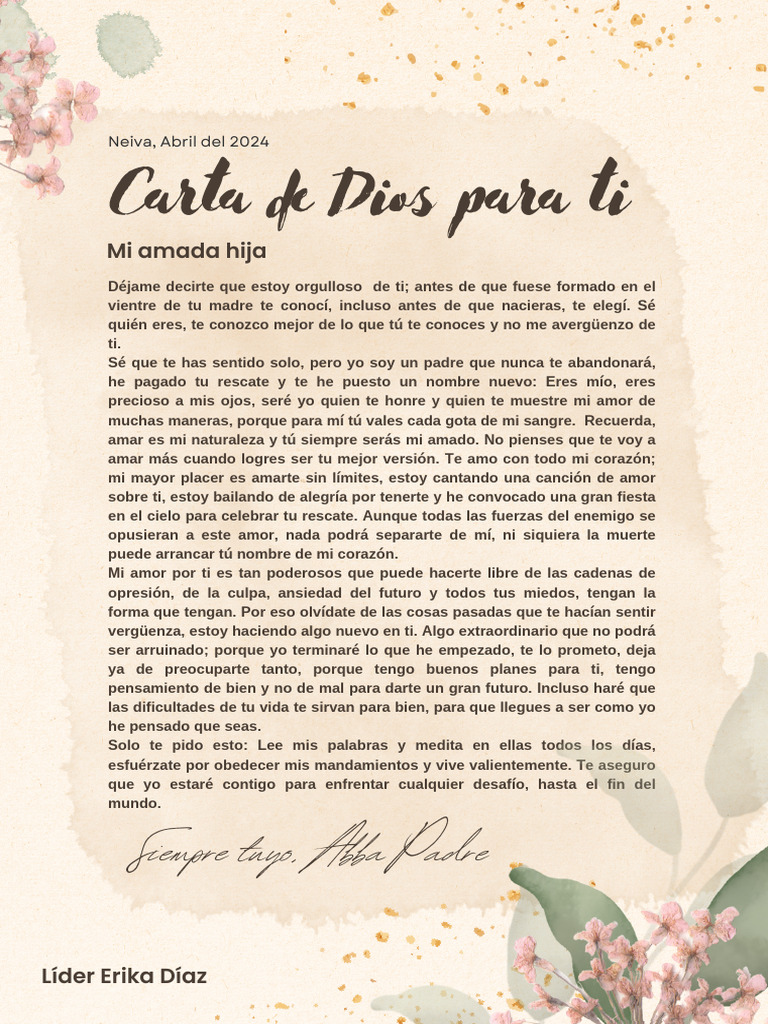 Carta de Dios para Ti | PDF