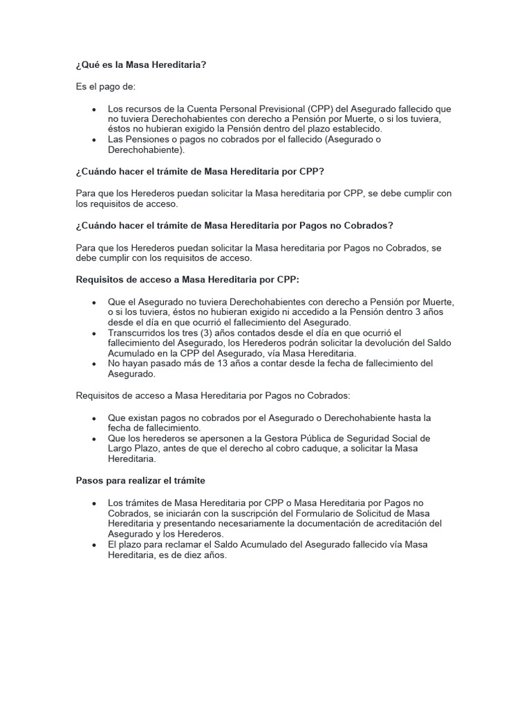Guía sobre Masa Hereditaria y CPP | PDF