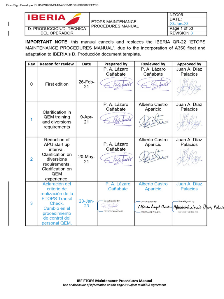 NTO05 - ETOPS Maintenance Procedures Manual Rev3 | PDF | Reliability ...