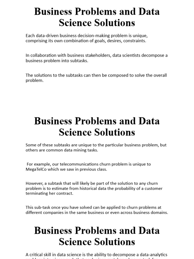 Data Science Solutions for Business Problems | PDF | Machine Learning ...
