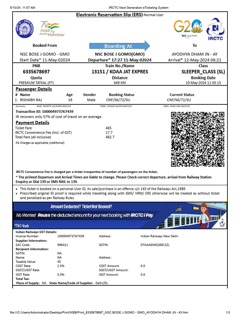 Ticket To Ayodhya | Download Free PDF | Taxation | Government Finances