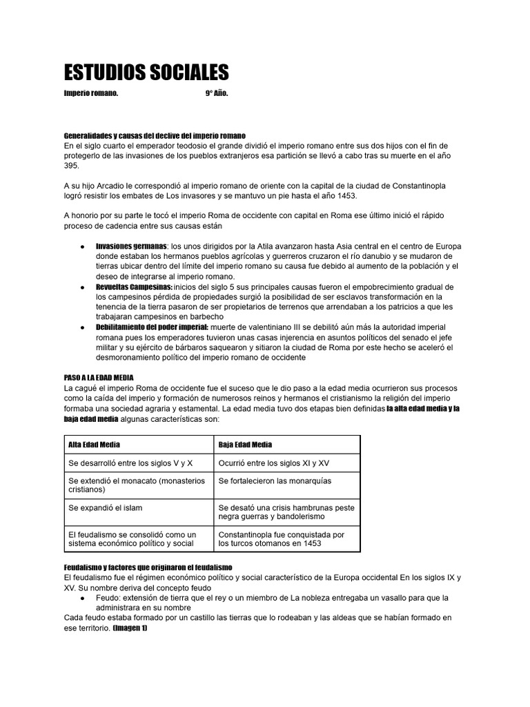 Estudios Sociales-1 | PDF | Feudalismo | Edades medias