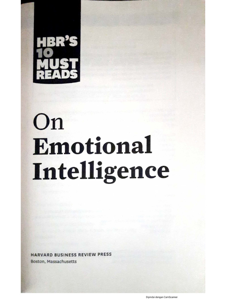 HBR's 10 Must Reads On Emotional Intelligence | PDF
