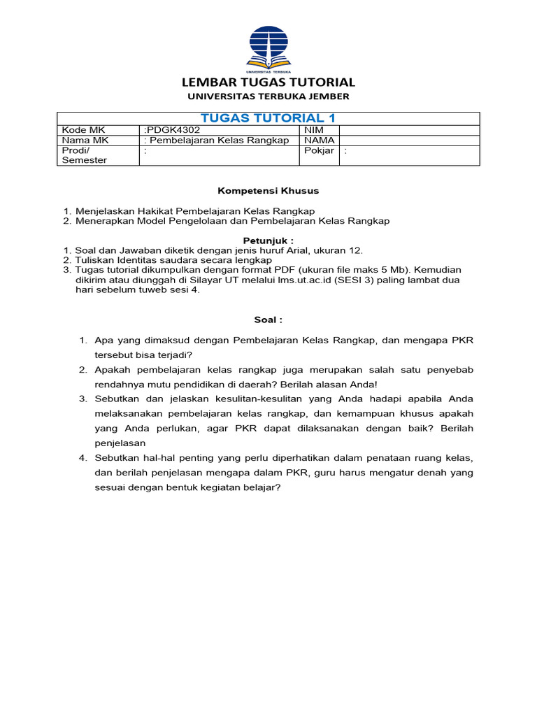 PKR Tugas Tutorial Ke 1 | PDF