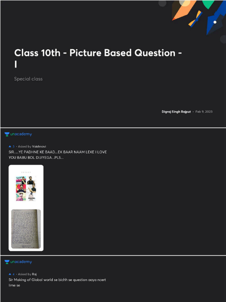 History Picture Based Question | PDF