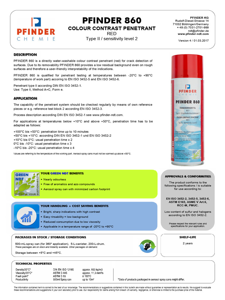 Pfinder - 860 Ficha Tecnica | PDF | Materials
