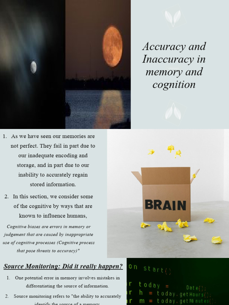 Accuracy and Inaccuracy in Memory and Cognition | PDF | Schema ...