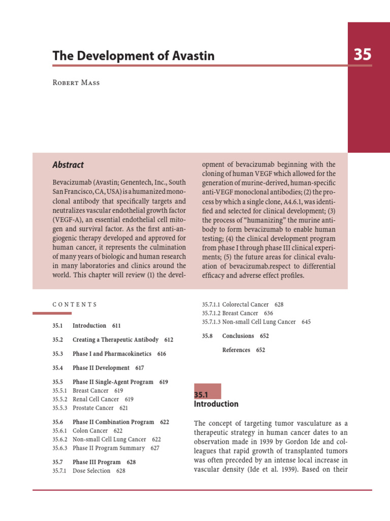 MR The Development of Avastin | PDF | Vascular Endothelial Growth ...