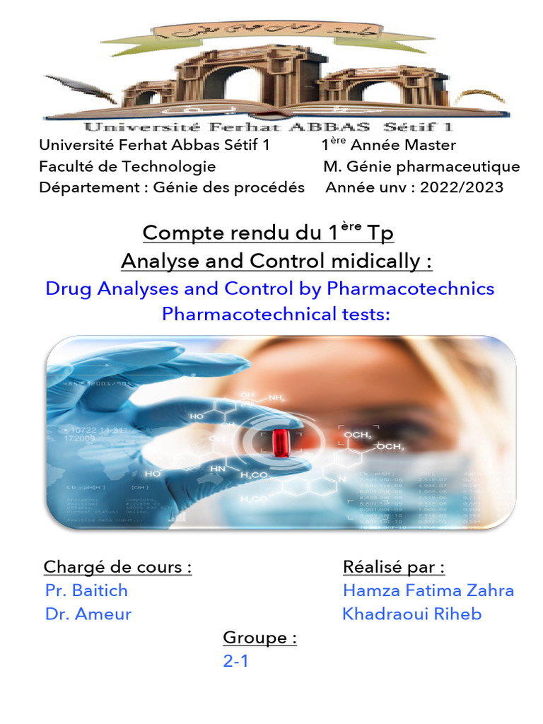 Université Ferhat Abbas Sétif 1 1ère Année Master | PDF | Tablet ...