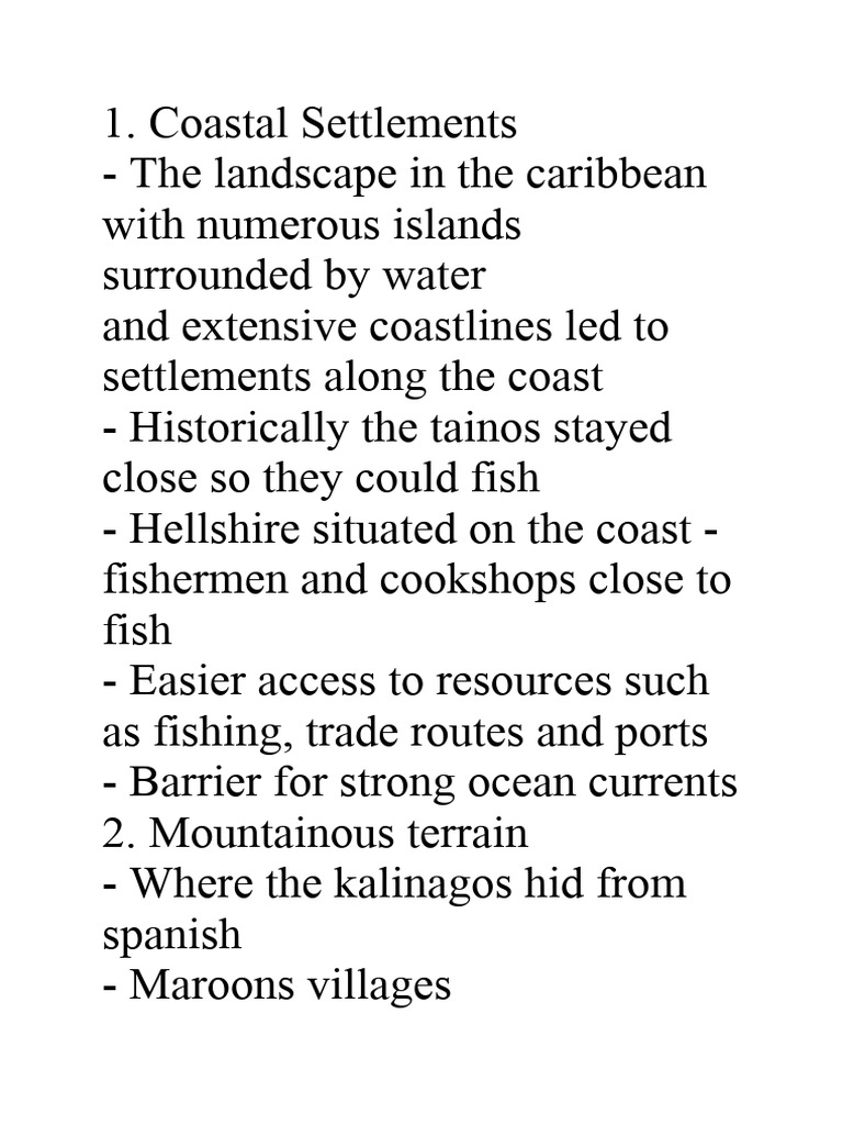 Caribbean Settlement Patterns Explained | PDF | Travel
