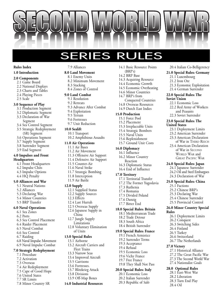 REGOLE The Great Pacific War - Third Reich - Rules - Avalanche Press ...