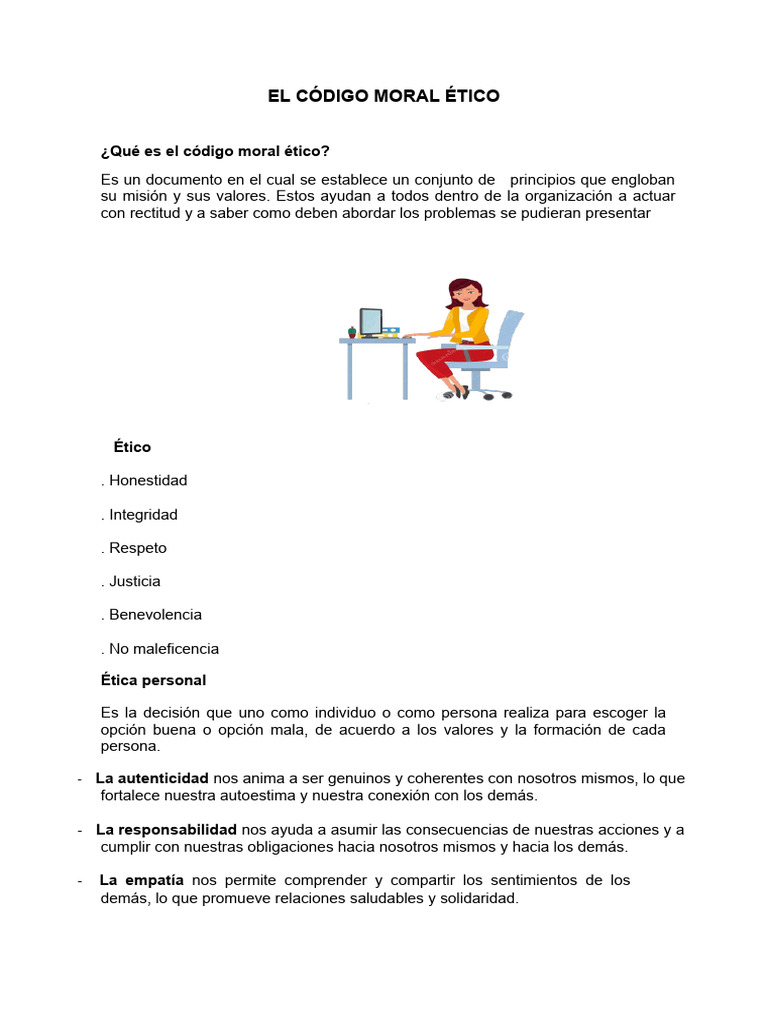 EL CÓDIGO MORAL ÉTICO - ENFERMERIA | PDF | Ética profesional ...