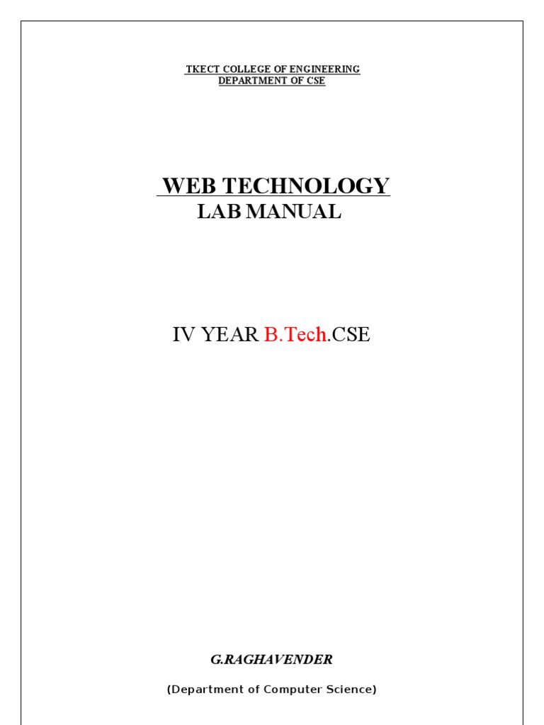 Web Technology: Lab Manual | PDF | Java Script | Web Page