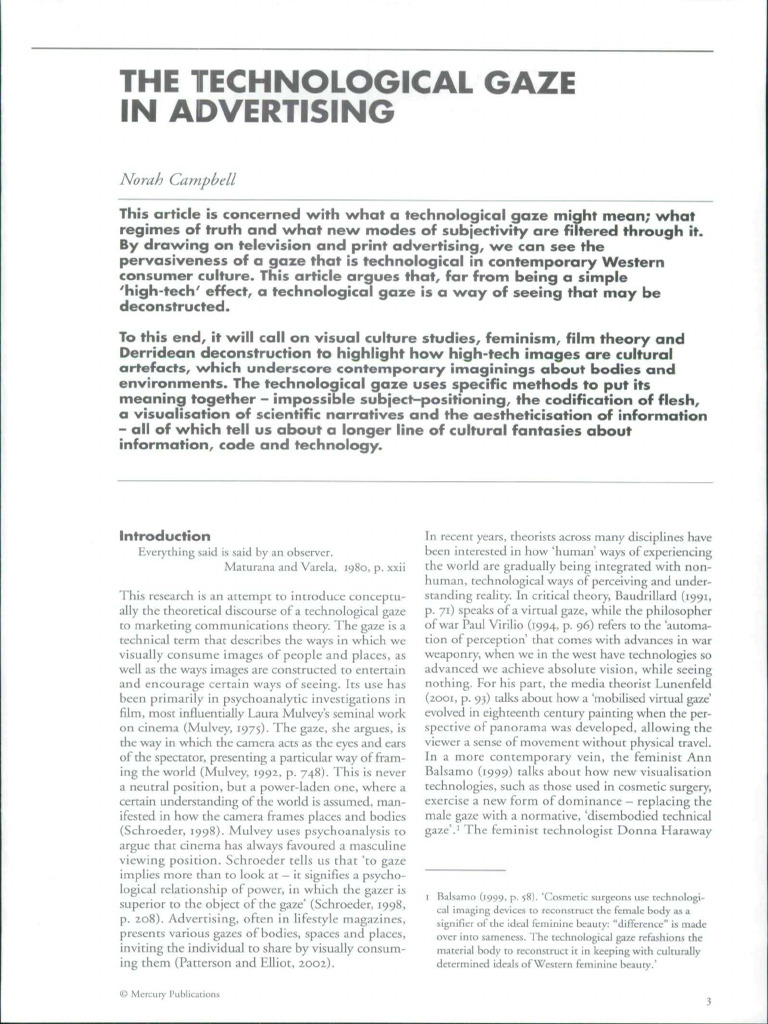 The Technological Gaze | PDF | Advertising | Image