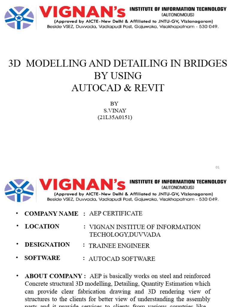 Vinay Intenship PPT | PDF | Technical Drawing | Autodesk Revit