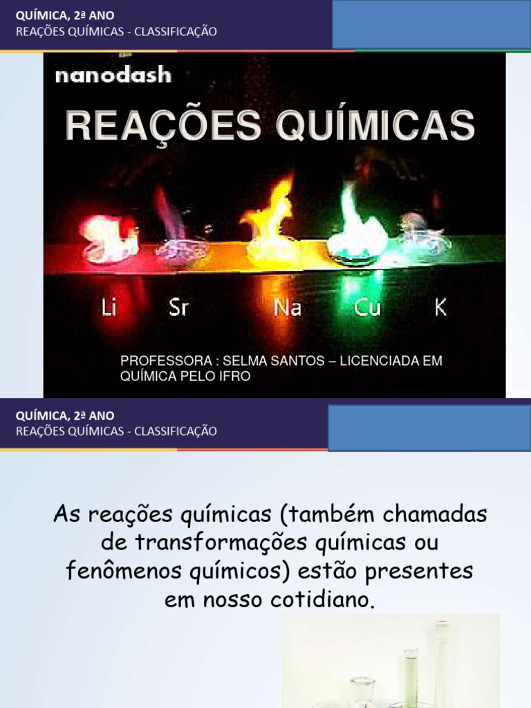 Reações Químicas - Classificação Passar Slides | Download grátis PDF ...