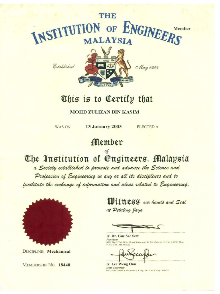 Engineer Malaysia ZULIZAN | PDF