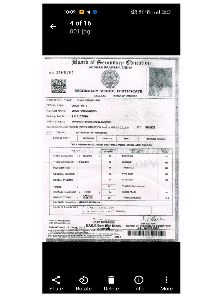 10th Class Marklist - JPG | PDF