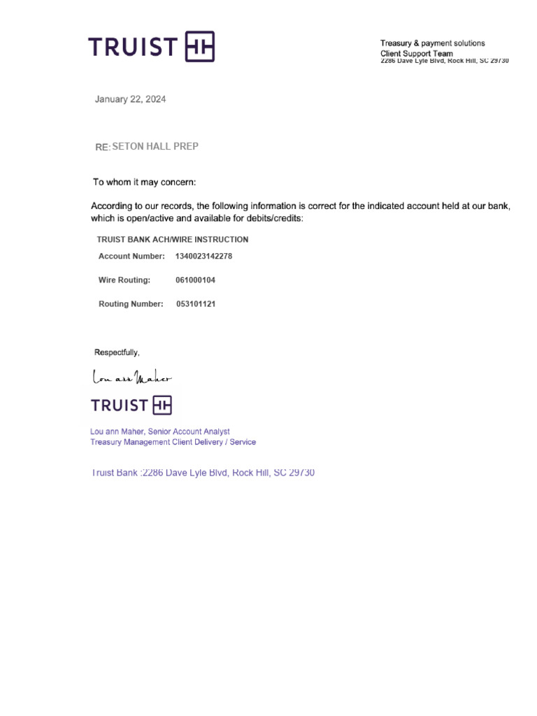 SETON HALL PREP Remittance Letter-5 - 1 - 2 | PDF | Travel | Home & Garden