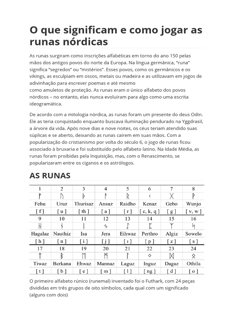 Significado e Uso das Runas Nórdicas | PDF | Runas