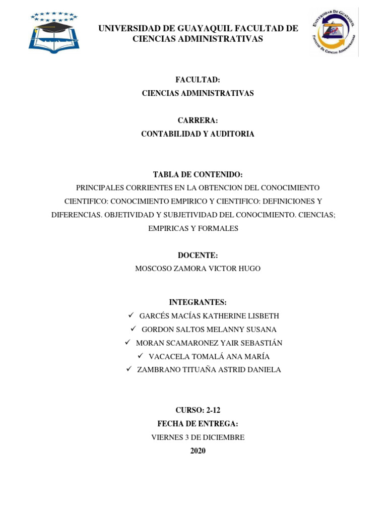 Grupo #1 Investigacion Formal | PDF | Conocimiento | Empirismo