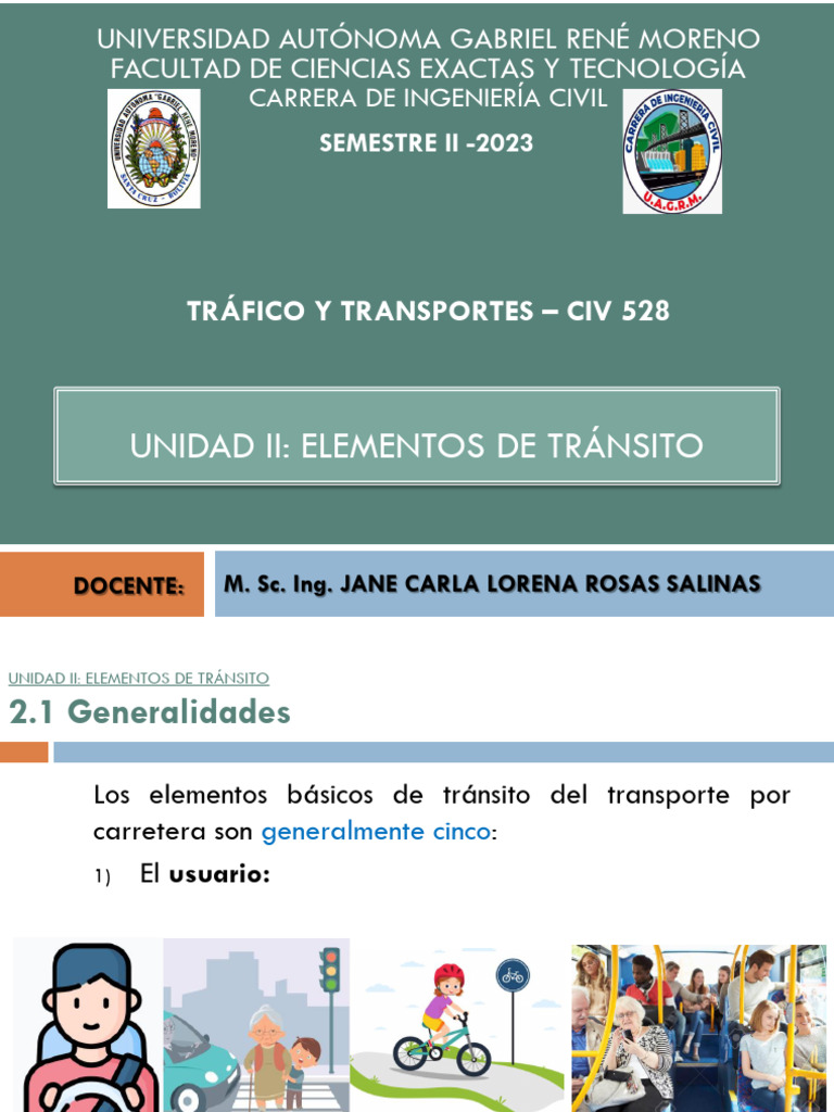 02_ELEMENTOS DE TRANSITO | PDF | Tráfico | Peatonal
