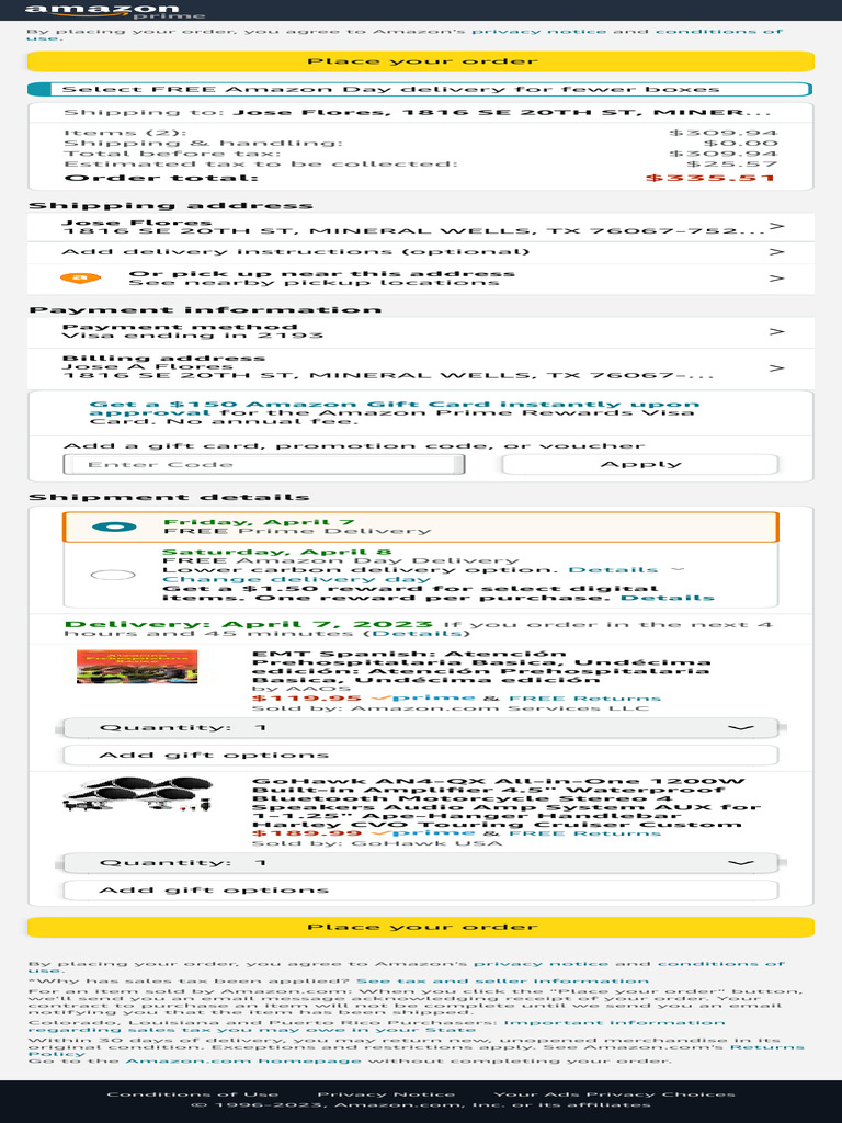 Place Your Order - Amazon - Com Checkout | PDF | Payments