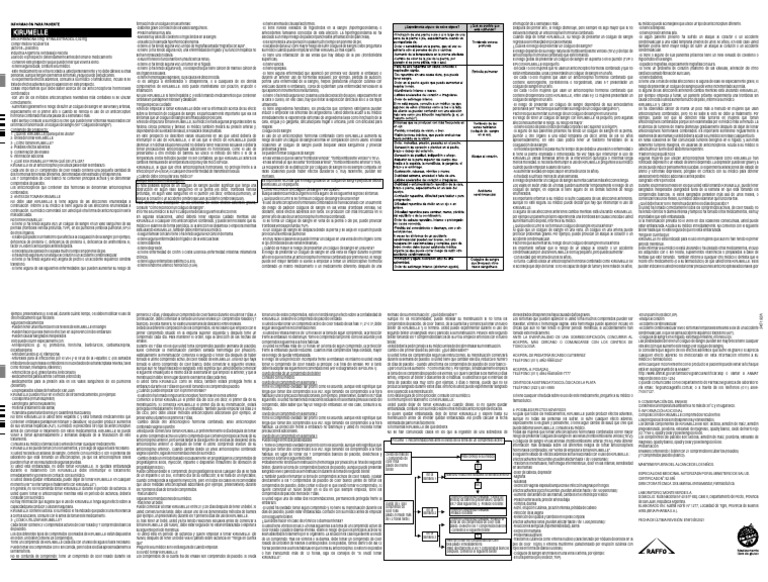 Riesgos y Precauciones de Kirumelle | PDF | Trombosis | Control de la ...