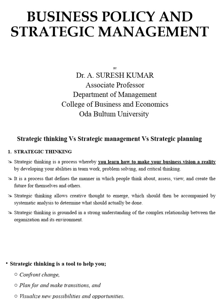 Ch-I BPSM | PDF | Strategic Management | Strategic Planning