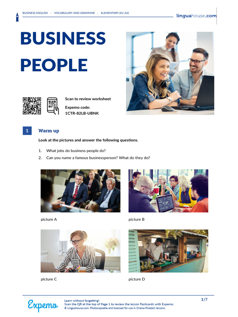 Business People British English Teacher | PDF | Vocabulary | Linguistic ...