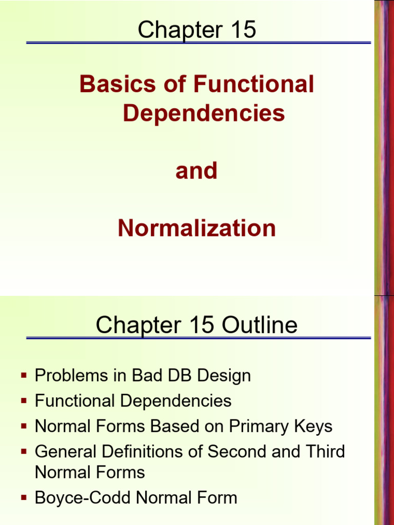 Ch15 FDs and Normalization | PDF | Information Technology Management | Computer Data