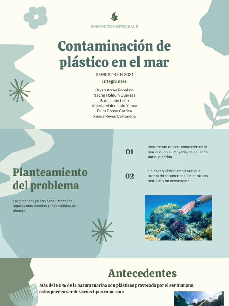PROYECTO GRUPO CONTAMINACIÓN DE PLASTICO EN EL MAR | PDF | El plastico ...