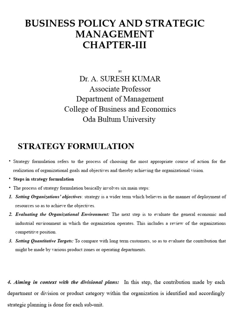 Ch-Iii BPSM | PDF | Strategic Management | Profit (Economics)