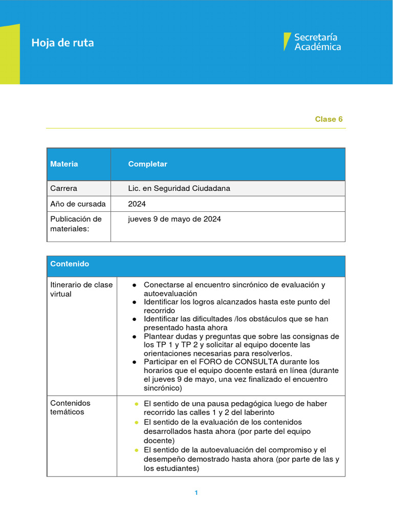 CCC SEG CIUD - 2DO - SEM OPTAT PREV TRAT VIOLENCIAS - H Ruta 6 | PDF | Evaluación | Aprendizaje