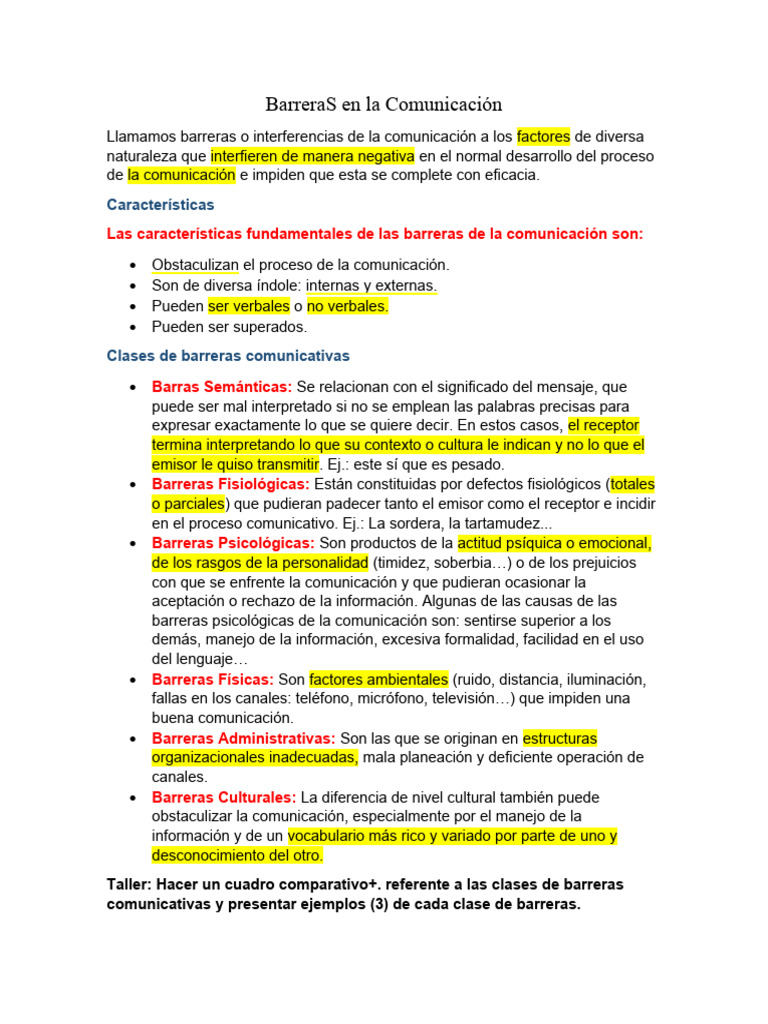 Barreras Comunicativas | PDF