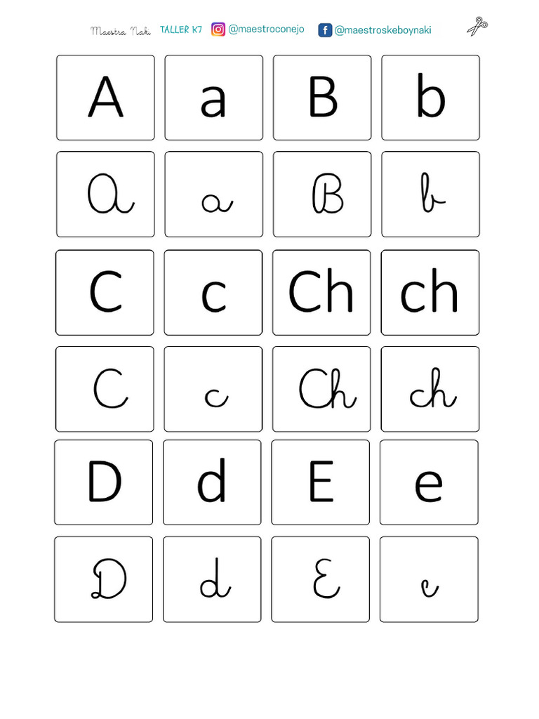Tarjetas de Letras: Imprenta y Manuscrita | PDF