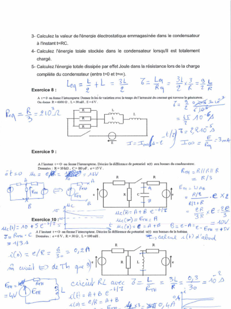 CorrigÃ© Planche 3 Exercices-8-9-10 | PDF