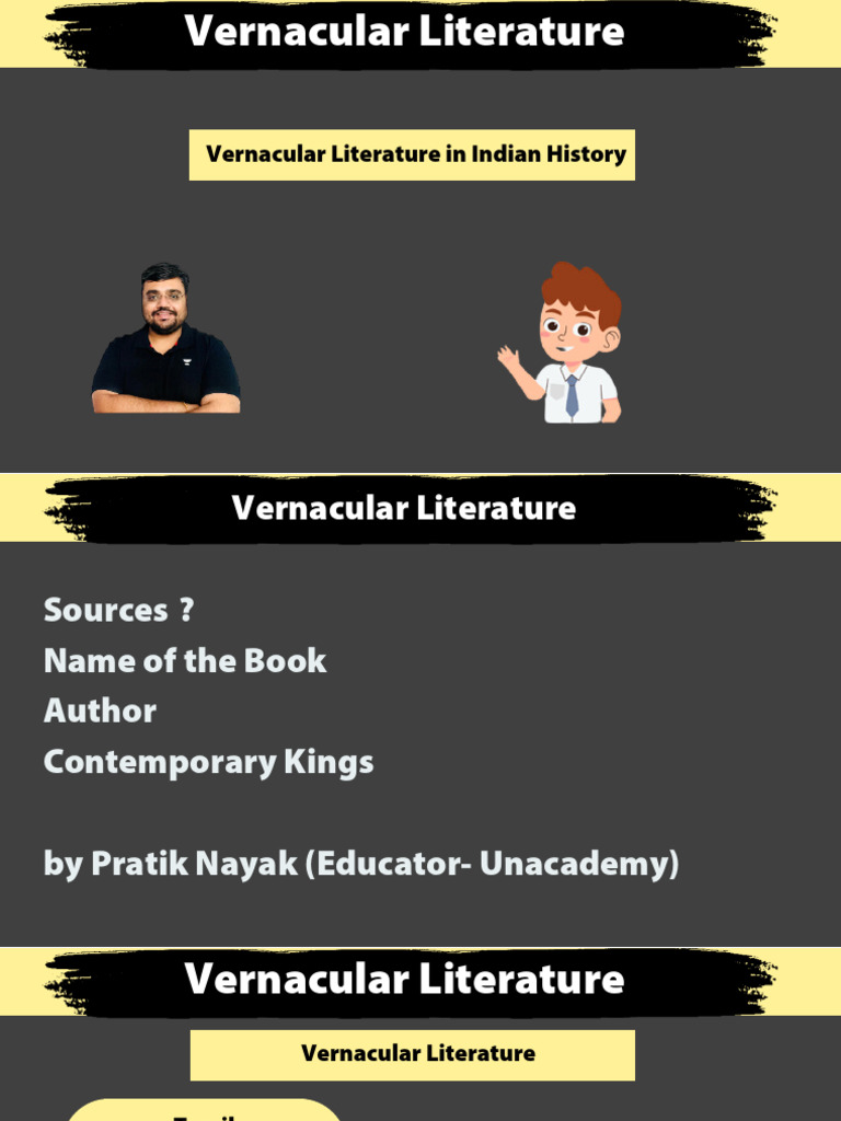 Vernacular Literature | PDF | Tamil Literature | Tamil Language