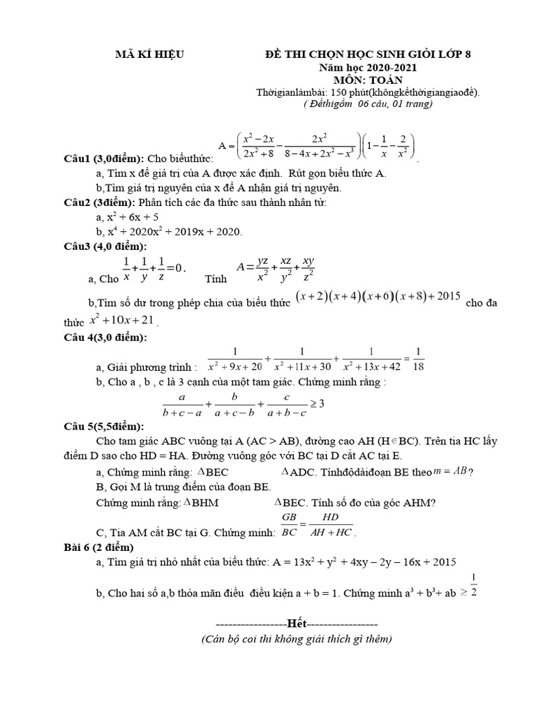 De Thi Chon HSG | PDF